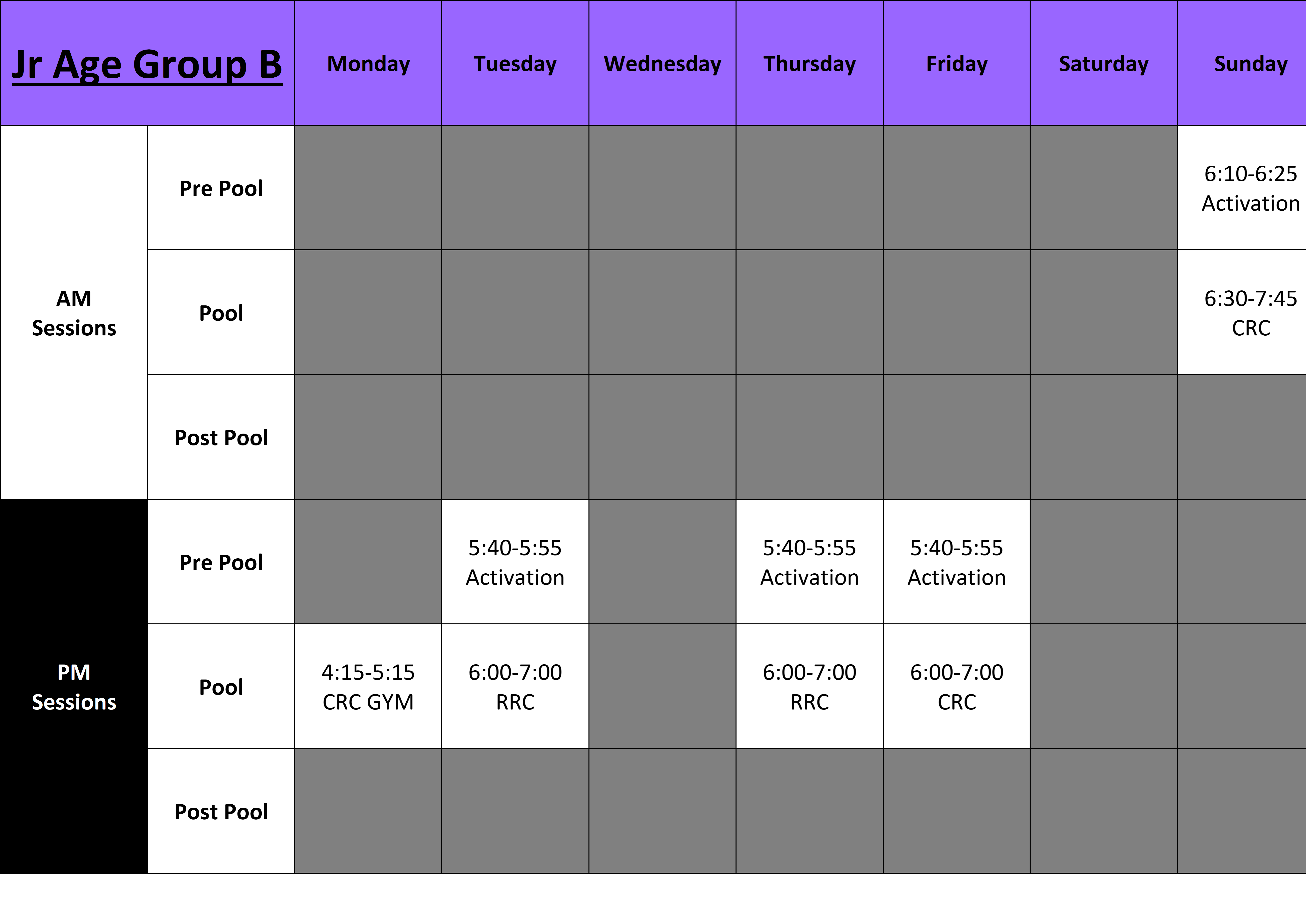 Goulbourn Sea Hawks - 24-25 Junior Age Group Schedules
